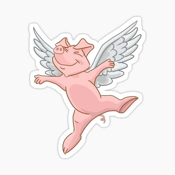 "Flying Pig" Sticker by lornamulligan | Redbubble
