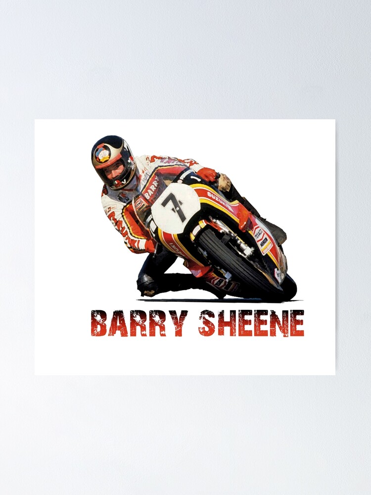 "Illustration Barry Sheene motorbike racer icon" Poster for Sale by ...