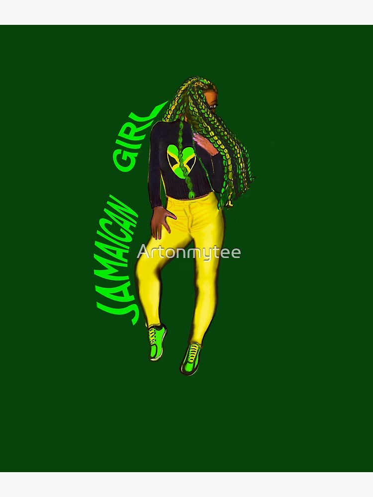 "Jamaican girl with colours of Jamaican flag in black green and gold ...