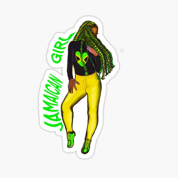 "Jamaican girl with colours of Jamaican flag in black green and gold ...