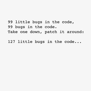 "99 bugs in the code" Sticker for Sale by amzyydoodles | Redbubble