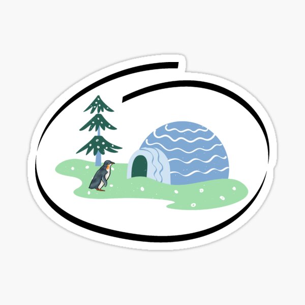 "Penguin and Igloo" Sticker for Sale by Heaturbe | Redbubble