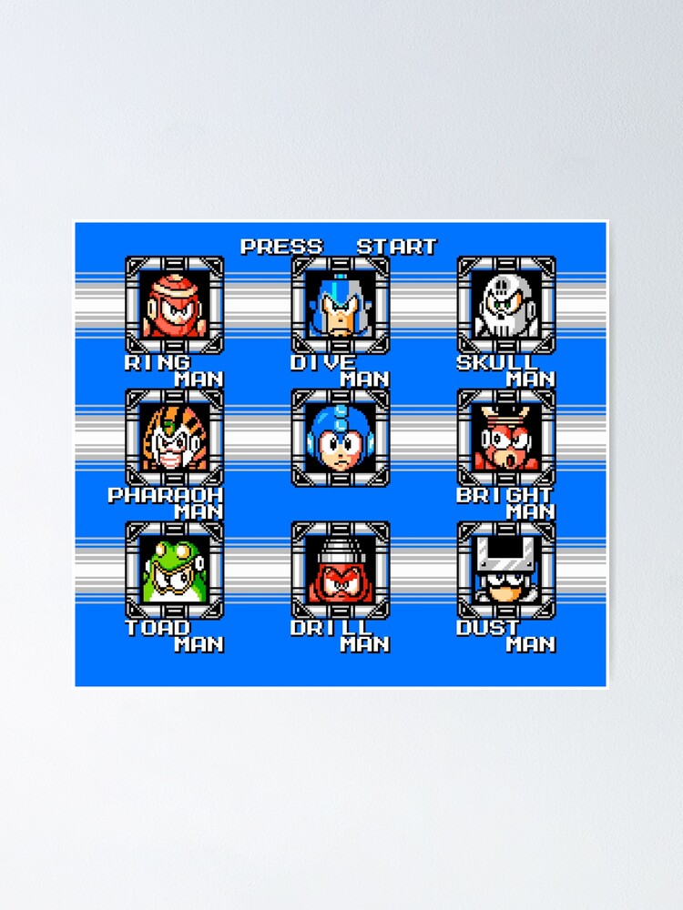 "Classic Mega man 4 stage select" Poster for Sale by Tark-Abelard ...