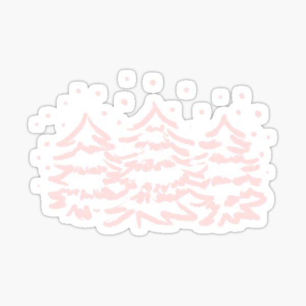 "Christmas Pine trees with snow falling " Sticker by RomyArts | Redbubble