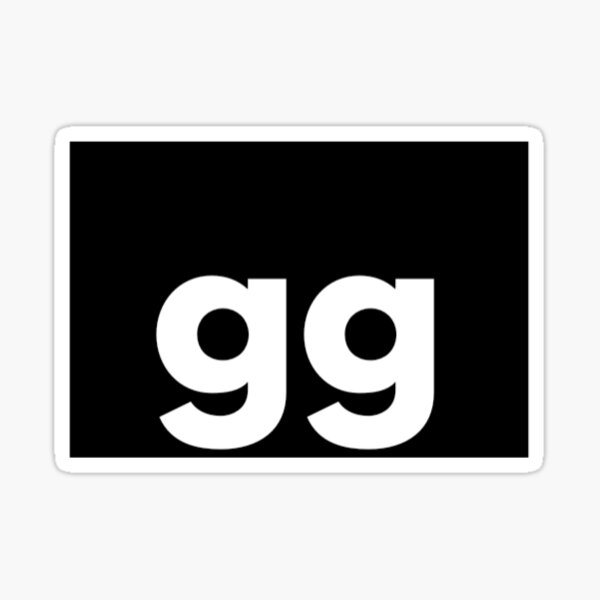"gg (good game) " Sticker for Sale by raystephenson92 | Redbubble