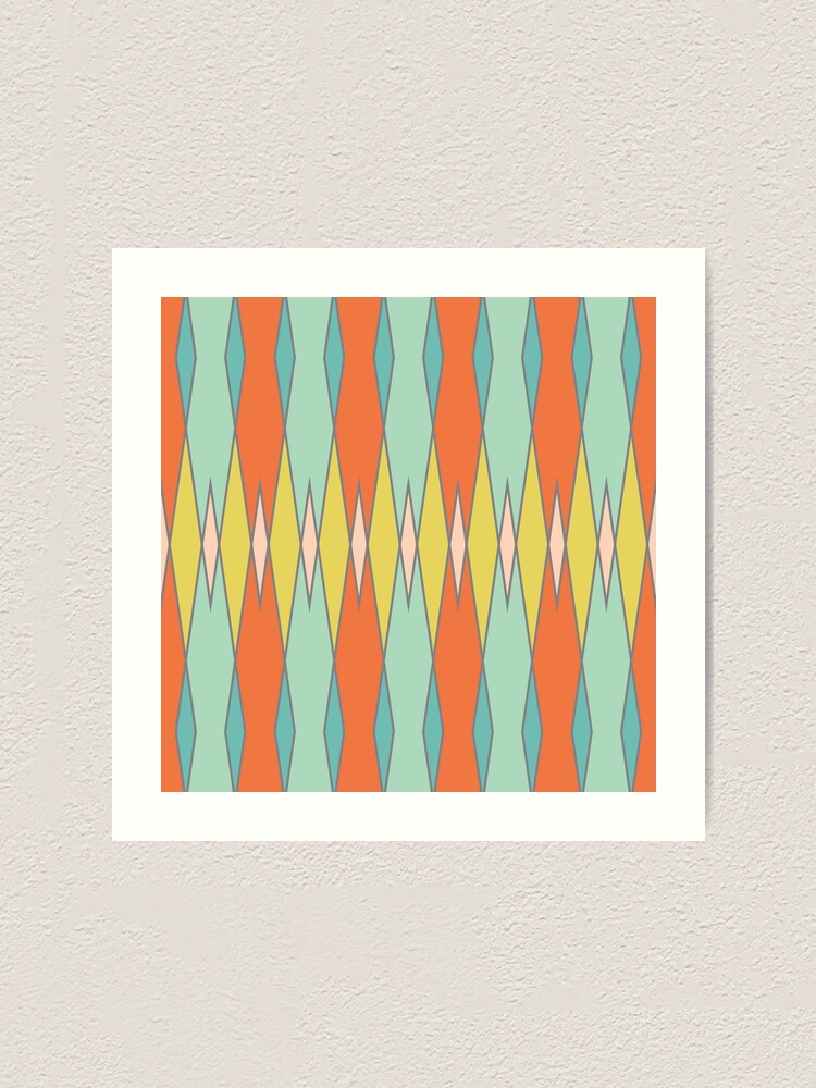 "Harlequin Print in Vintage Color Palette" Art Print for Sale by ...
