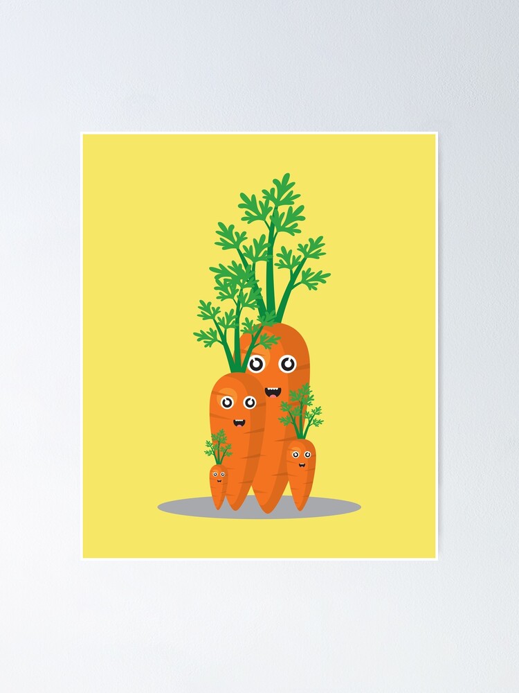"Kevin the carot:Funny &cute carrot" Poster by walidelhaddadi | Redbubble