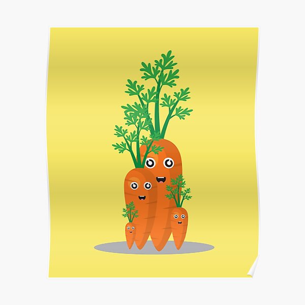 "Kevin the carot:Funny &cute carrot" Poster by walidelhaddadi | Redbubble