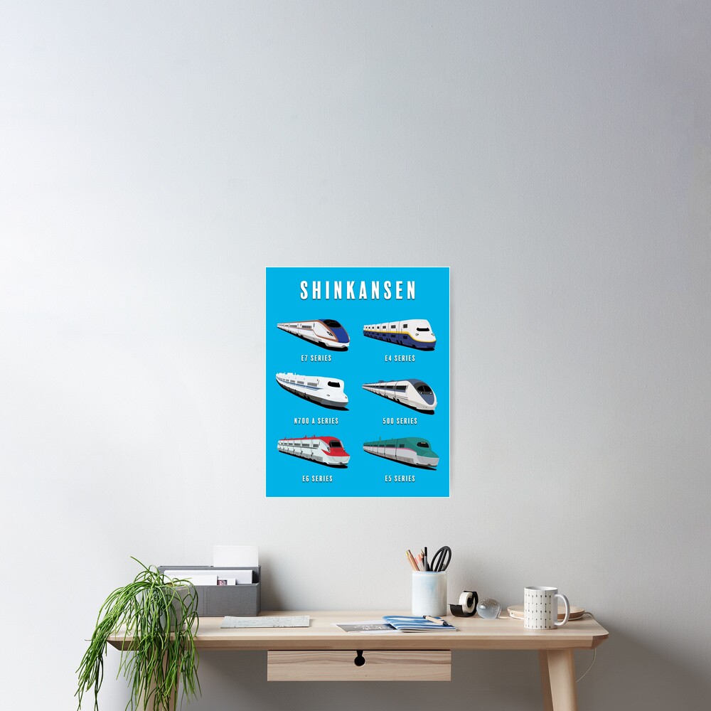 "Japanese Shinkansen Bullet Trains" Poster for Sale by JonesyDave ...
