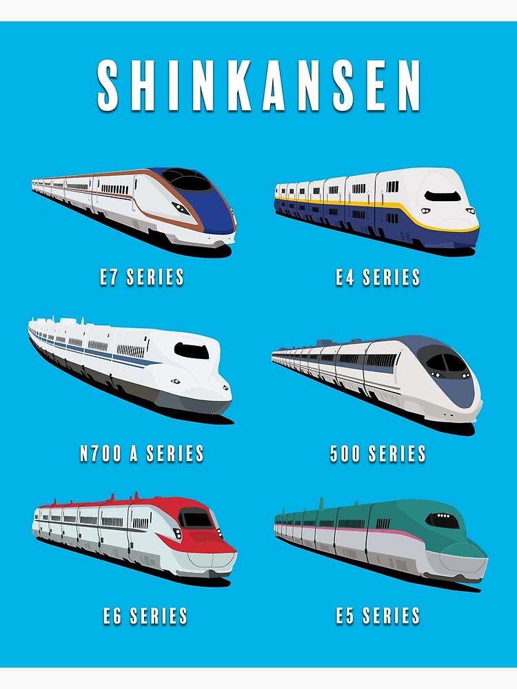 "Japanese Shinkansen Bullet Trains" Poster for Sale by JonesyDave ...