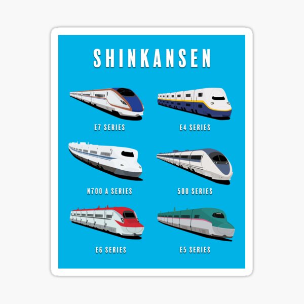 "Japanese Shinkansen Bullet Trains" Sticker for Sale by JonesyDave ...