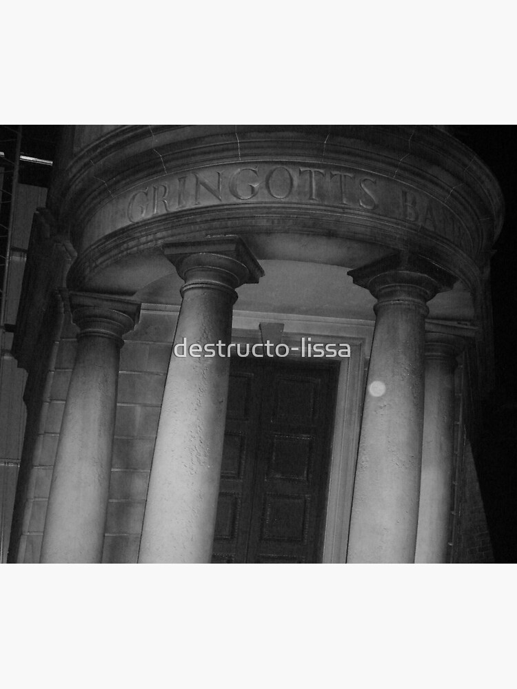 "Black and White Photograph of Gringotts Bank" Sticker for Sale by ...