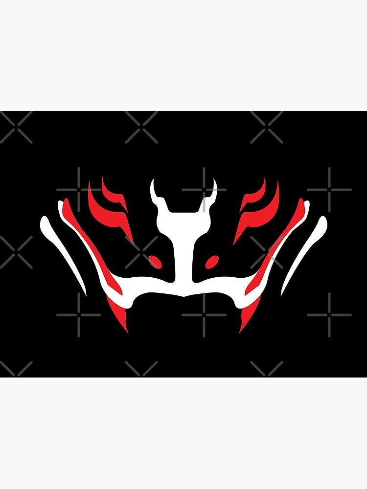 "Kitsune Fang Mask_red inverted" Mask by greyedged | Redbubble