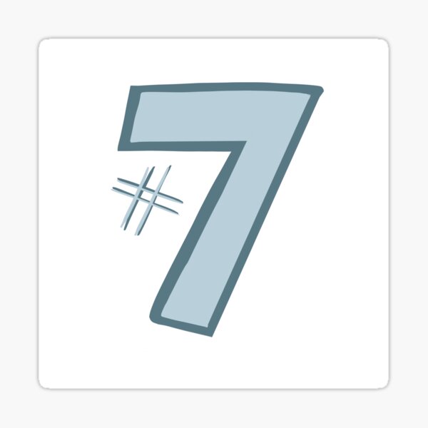 "#7" Sticker by madsgro | Redbubble