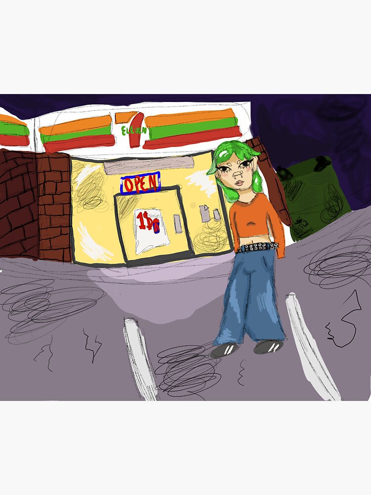 "711 trip" Sticker by ghostfroggy | Redbubble