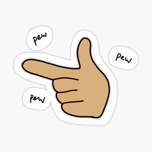 "Finger gun (pew pew pew)" Sticker for Sale by k4l319h | Redbubble