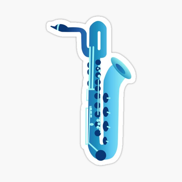 "Blue Baritone Saxophone Design" Sticker for Sale by Wilhelm-Designs ...
