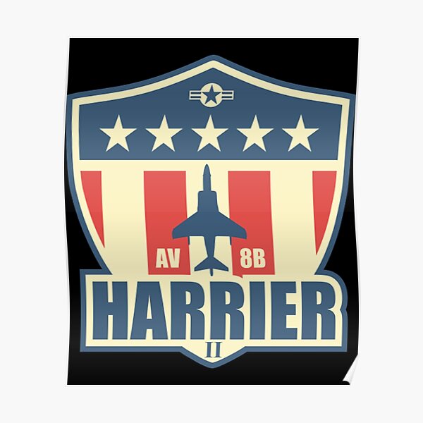"AV-8B Harrier II Patch" Poster by rangelizay | Redbubble