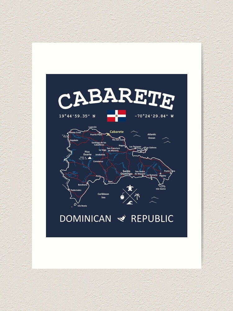 Lámina artística «República Dominicana Mapa Bandera Cabarete ...
