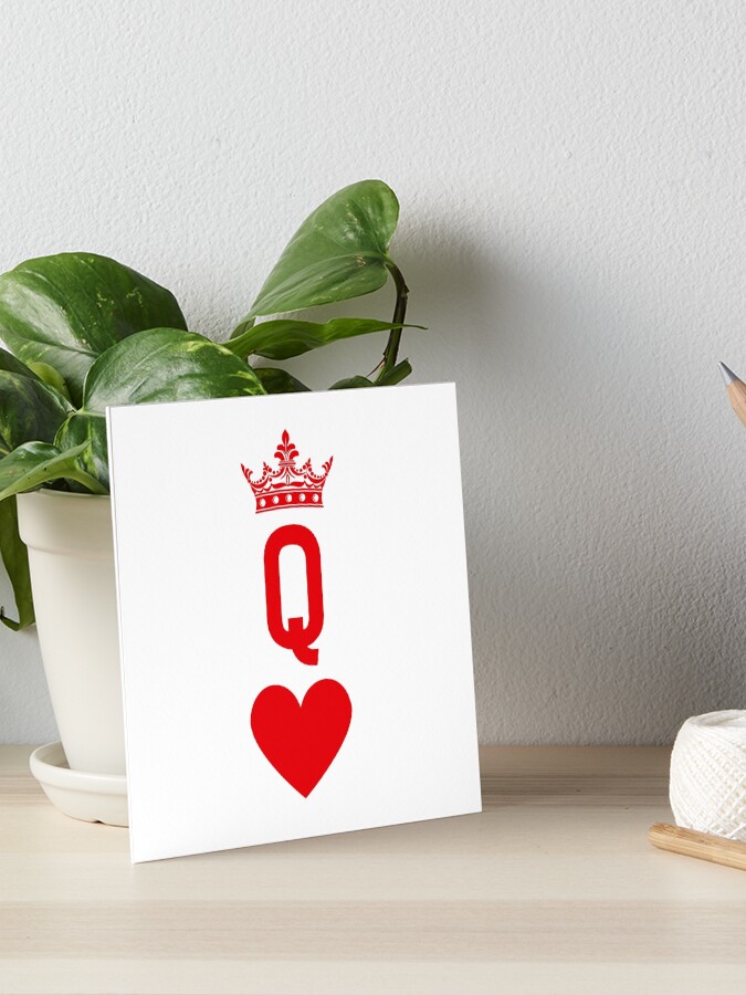 "Playing Card Queen of Hearts Logo Simple Minimalist Letter Design" Art ...