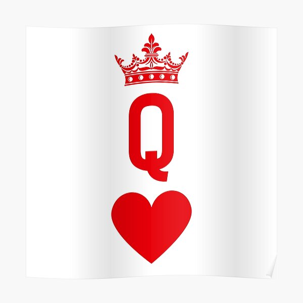 "Playing Card Queen of Hearts Logo Simple Minimalist Letter Design ...