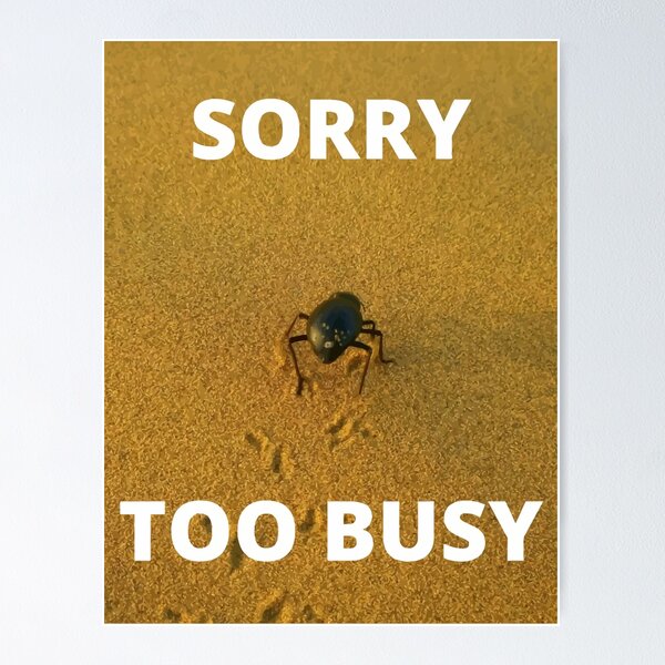 "Sorry Too Busy" Poster for Sale by CyberYogi | Redbubble