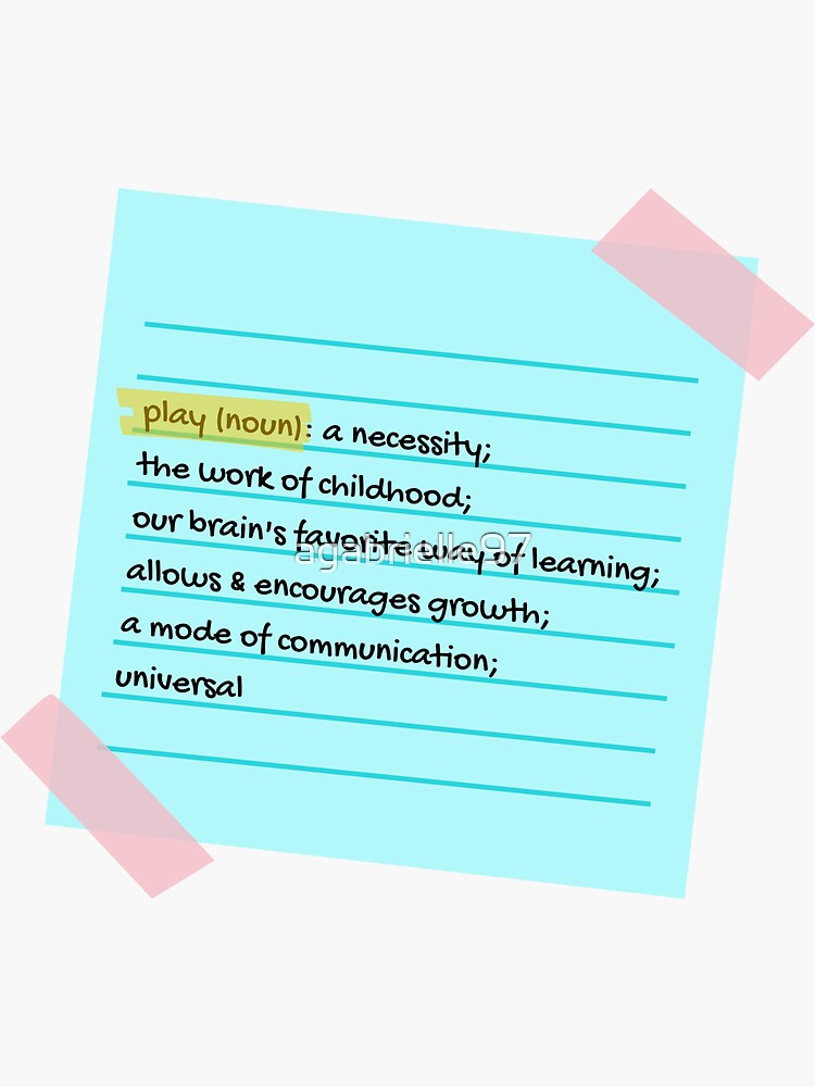 "play (noun)" Sticker for Sale by agabrielle97 | Redbubble