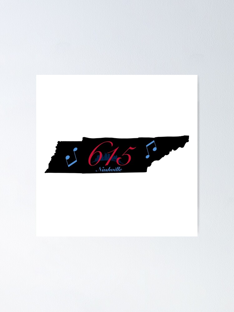 "Nashville Tennessee TN area code 615 " Poster by Lartheviking | Redbubble