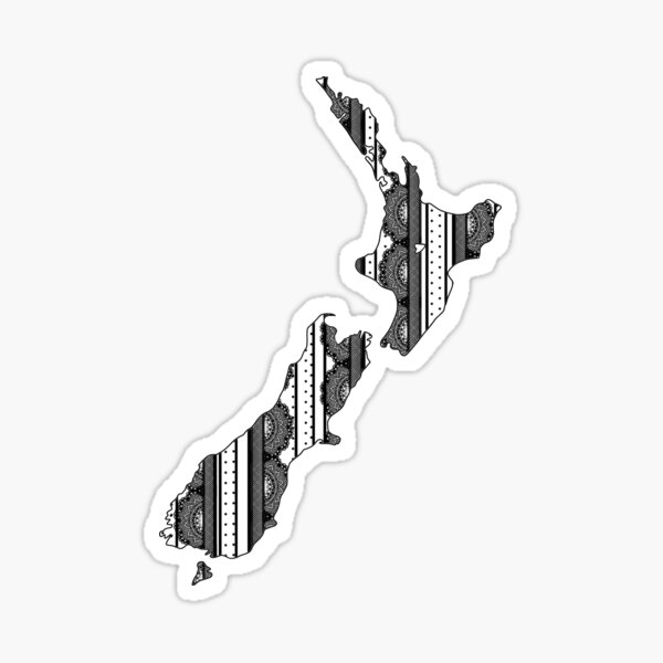"New Zealand-Map-Pattern-Sticker" Sticker for Sale by LatitudeNZ ...