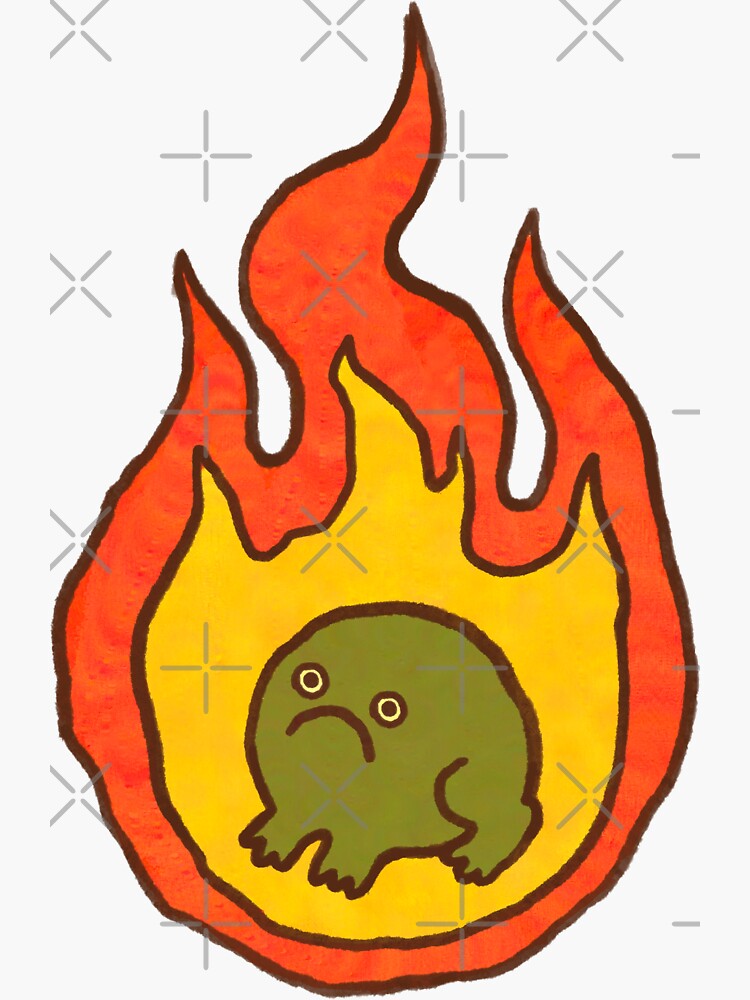 "Frog on fire" Sticker by spicey-bones | Redbubble