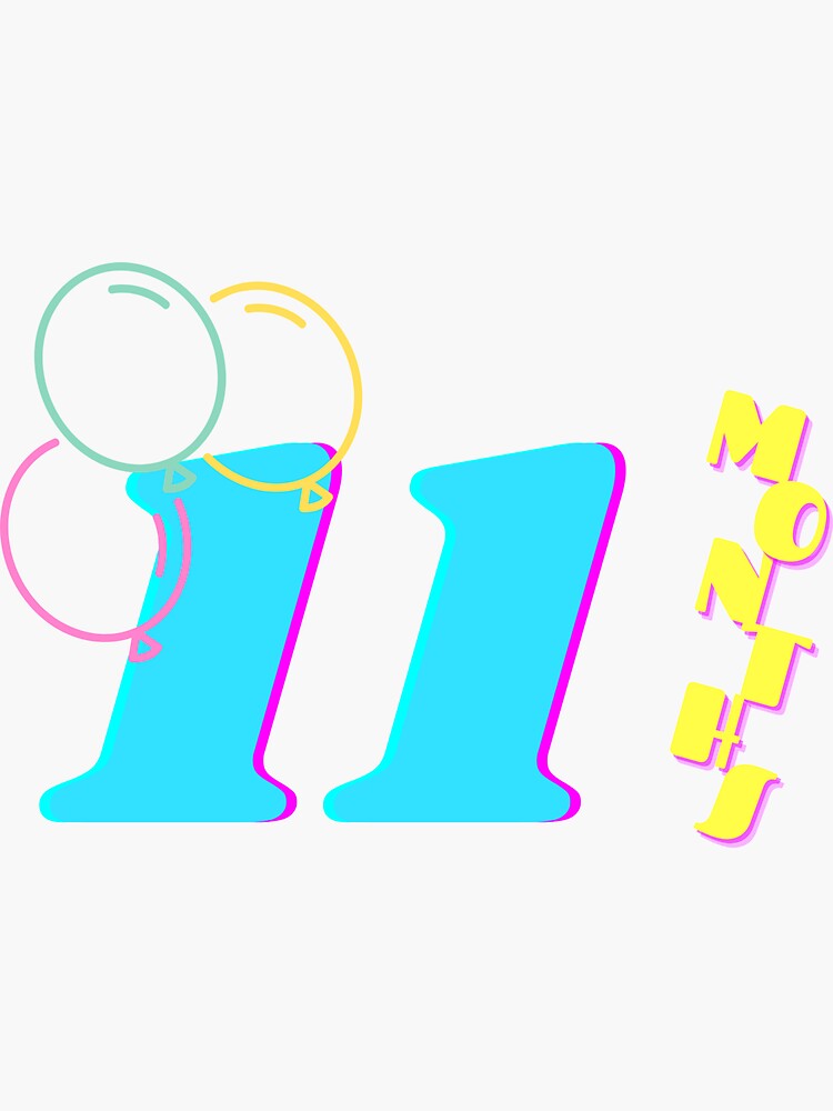 "Baby monthly milestone 11 months" Sticker for Sale by sully-boutique ...
