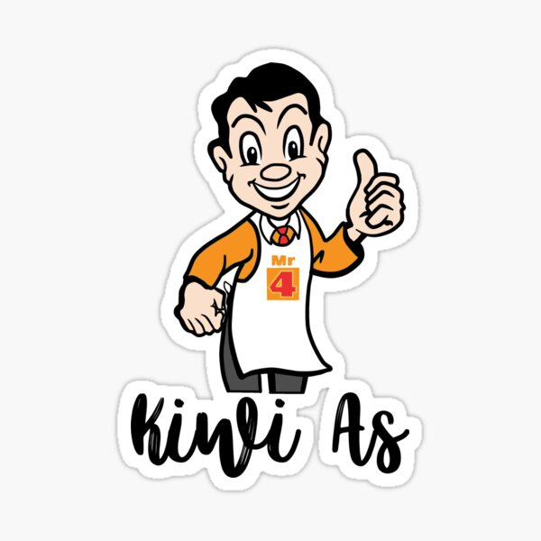 "4 Square Guy-NZ-Kiwi As" Sticker for Sale by LatitudeNZ | Redbubble