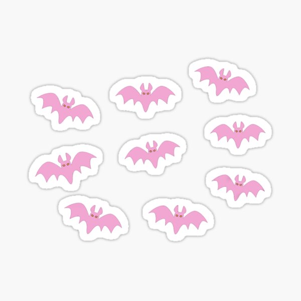 "Pastel Pink Bats" Sticker for Sale by bandsnthings | Redbubble