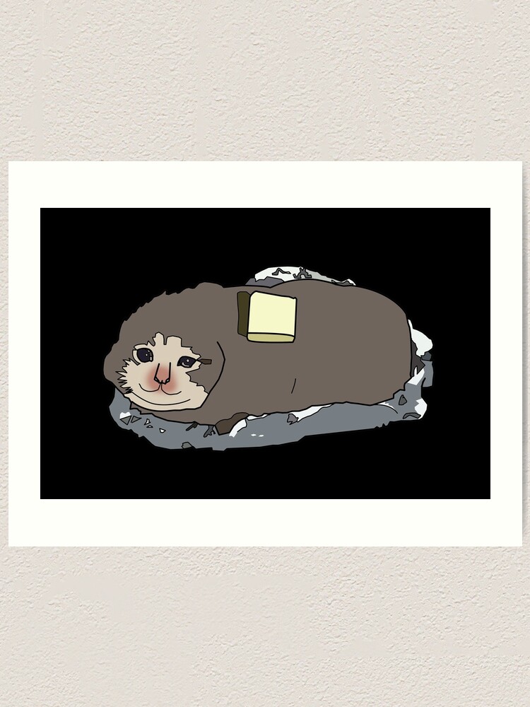 "Butter cat meme illustration" Art Print by zivilej | Redbubble