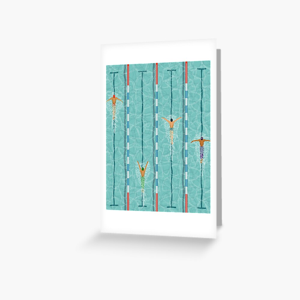 "Swimmers in swimming pool" Greeting Card for Sale by NaomiWaters ...