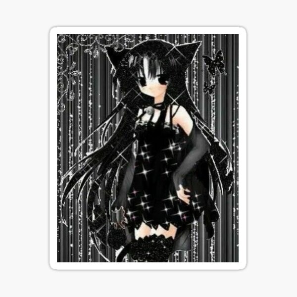 "goth cat girl aesthetic" Sticker by elinguinness | Redbubble