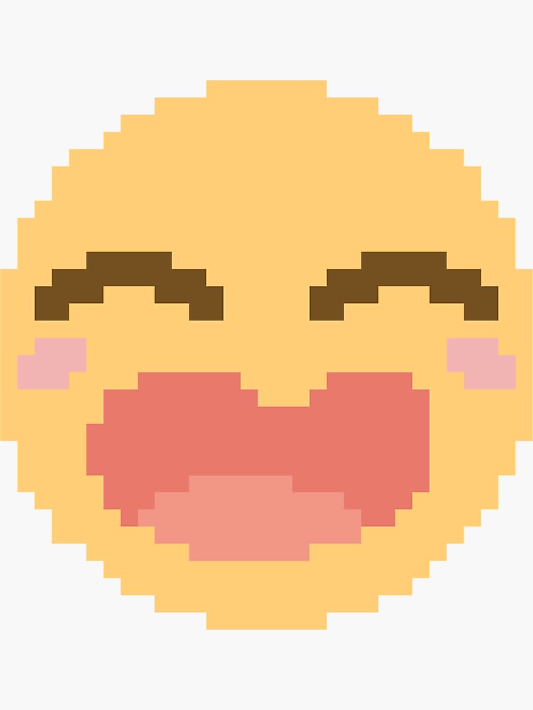"Cute Pixel Art Adorable Blush Face" Sticker for Sale by MM-Pink | Redbubble