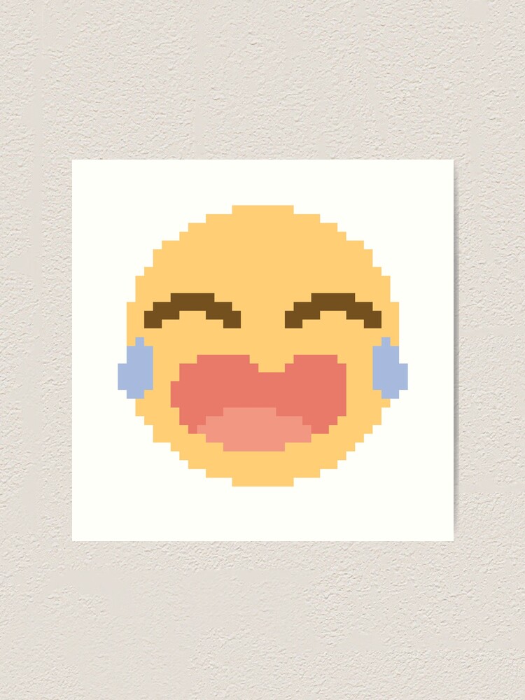 "Cute Pixel Art Crying Smiley Face" Art Print by MM-Pink | Redbubble