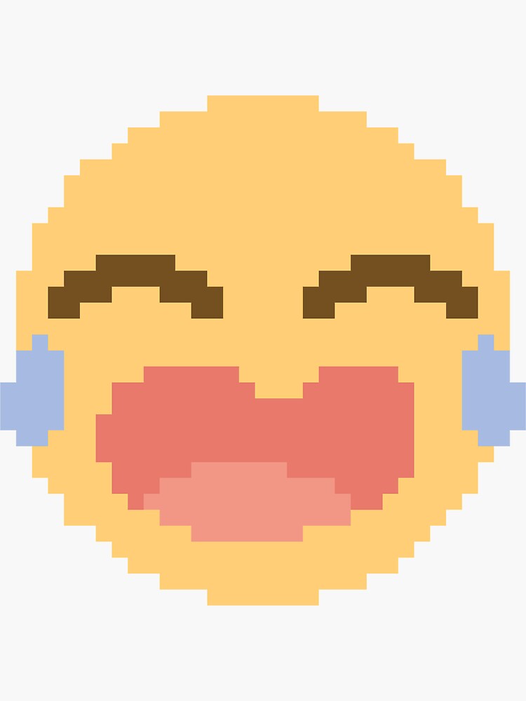 "Cute Pixel Art Crying Smiley Face" Sticker by MM-Pink | Redbubble