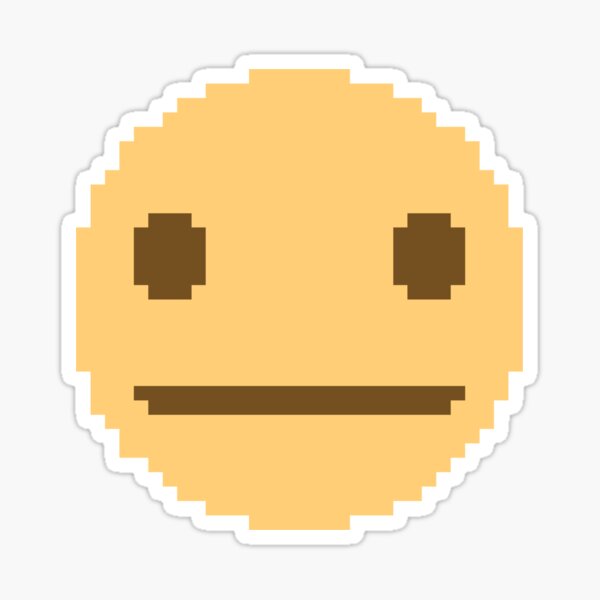 "Cute Pixel Art Straight Face" Sticker for Sale by MM-Pink | Redbubble
