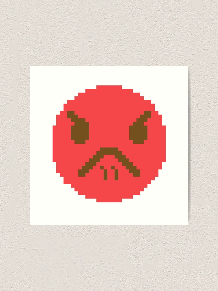 "Cute Pixel Art Angry Face" Art Print by MM-Pink | Redbubble