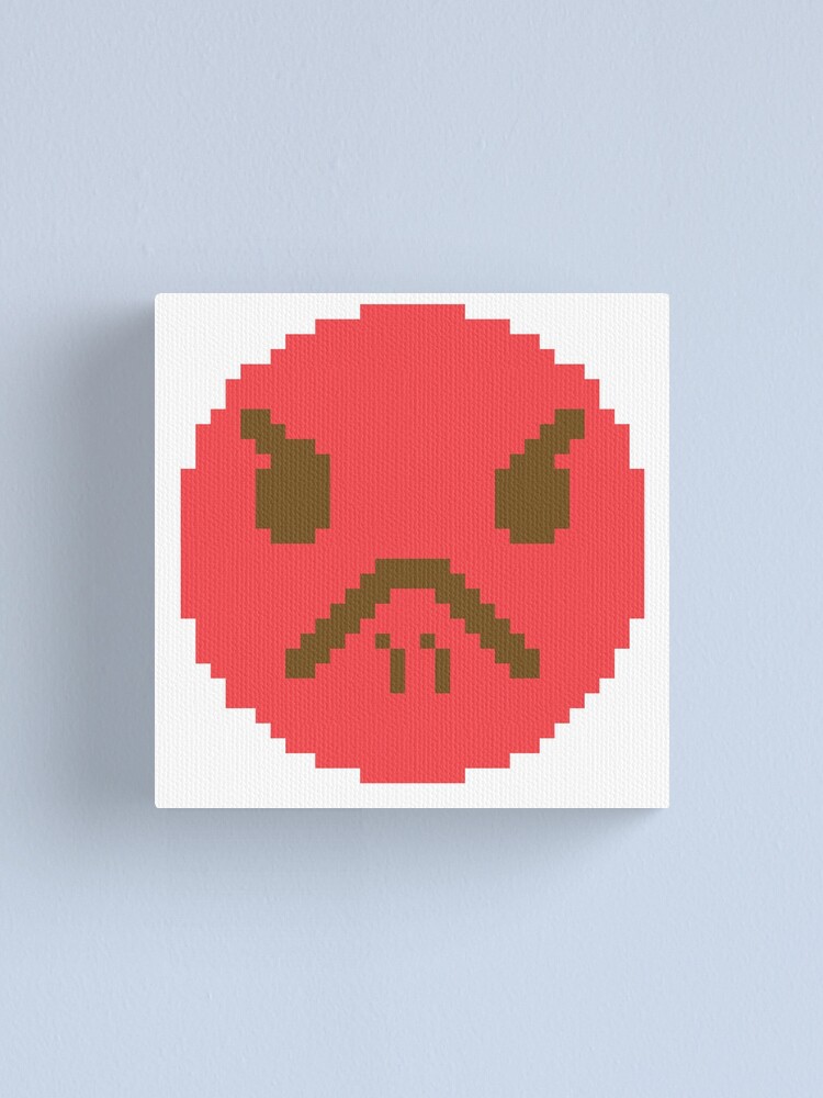 "Cute Pixel Art Angry Face" Canvas Print by MM-Pink | Redbubble