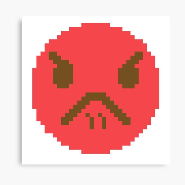 "Cute Pixel Art Angry Face" Canvas Print by MM-Pink | Redbubble
