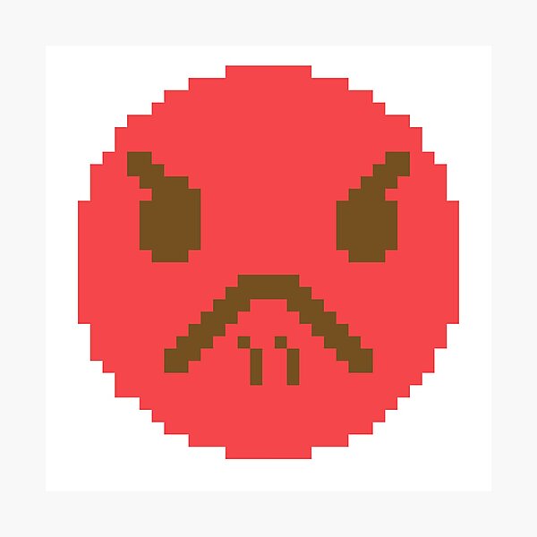 "Cute Pixel Art Angry Face" Photographic Print by MM-Pink | Redbubble