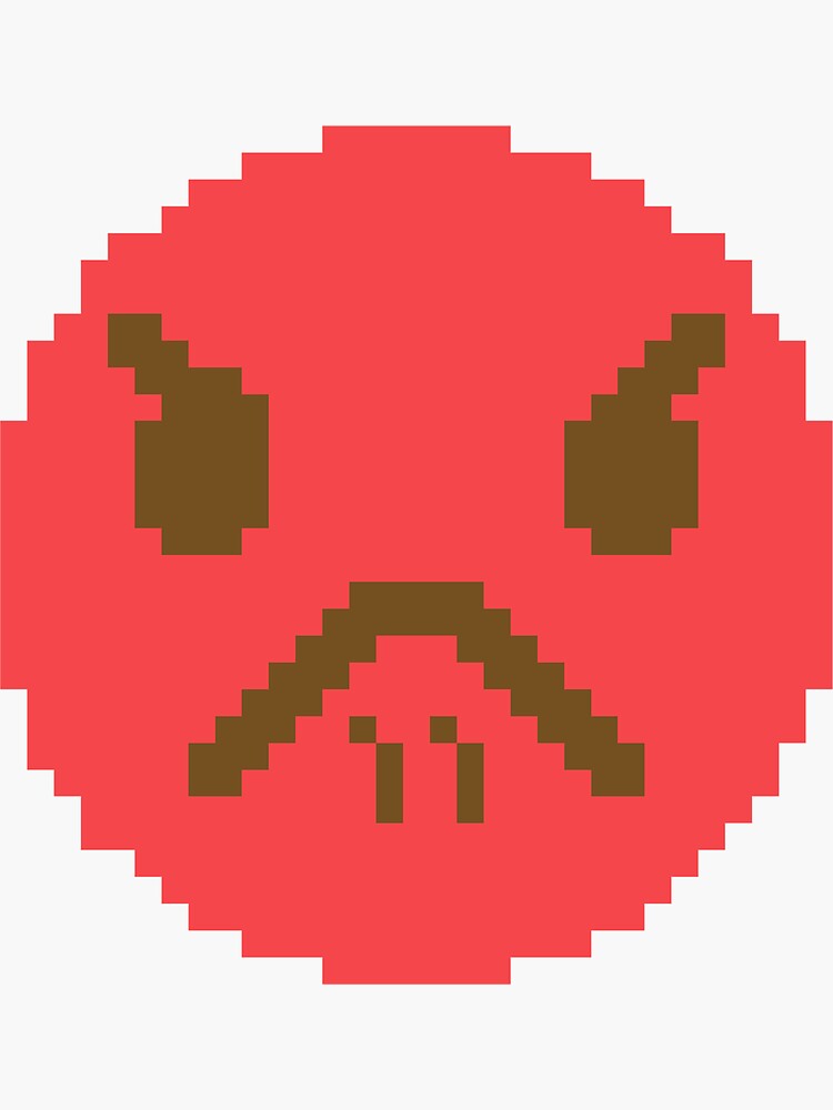 Pegatina «Cute Pixel Art Angry Face» de MM-Pink | Redbubble