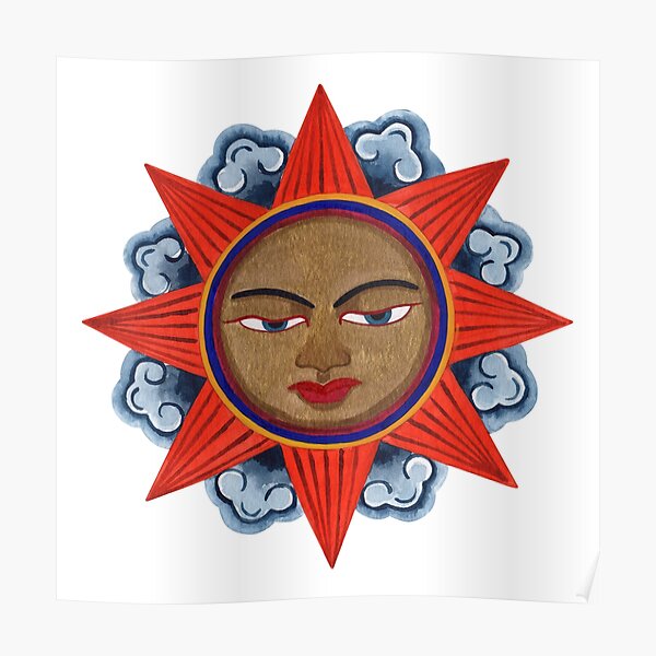 "TIBETAN SUN MASK" Poster for Sale by bananaflamingo | Redbubble