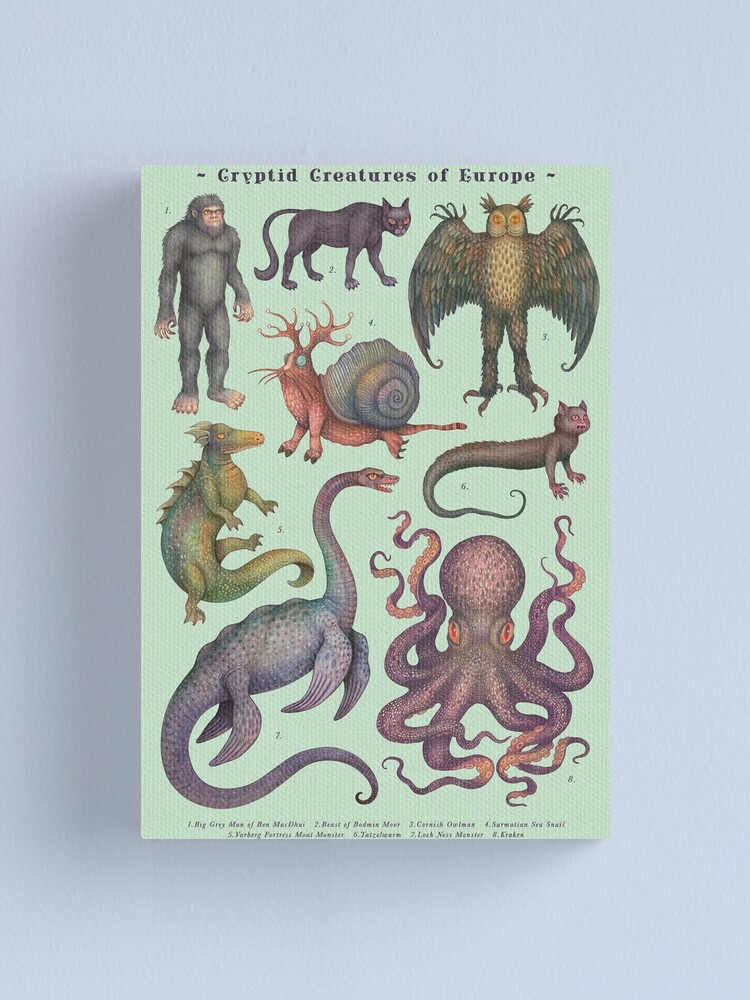 "Cryptids of Europe, Cryptozoology species" Canvas Print by vladimirsart | Redbubble