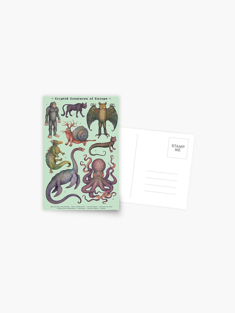 "Cryptids of Europe, Cryptozoology species" Postcard for Sale by ...