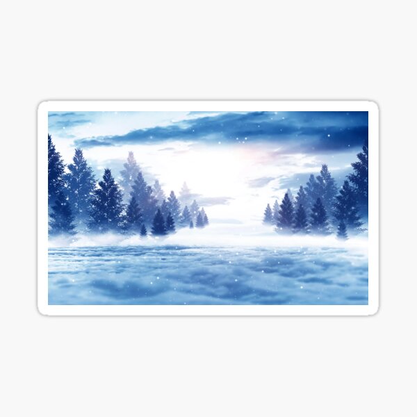 "Snowy Dark Forest " Sticker for Sale by Rittichai | Redbubble