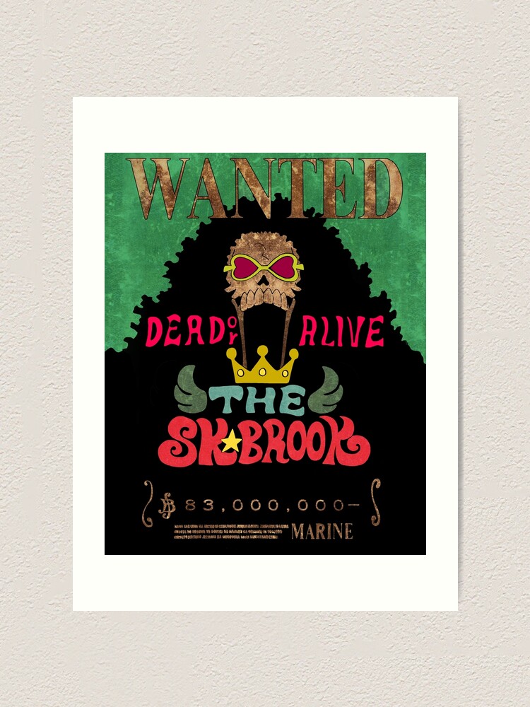 "Brook Bounty Wanted Poster Gold Edition" Kunstdruck von ...